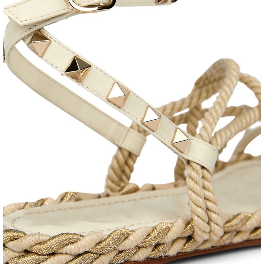 Valentino Rockstud Rope Sandals - Gem